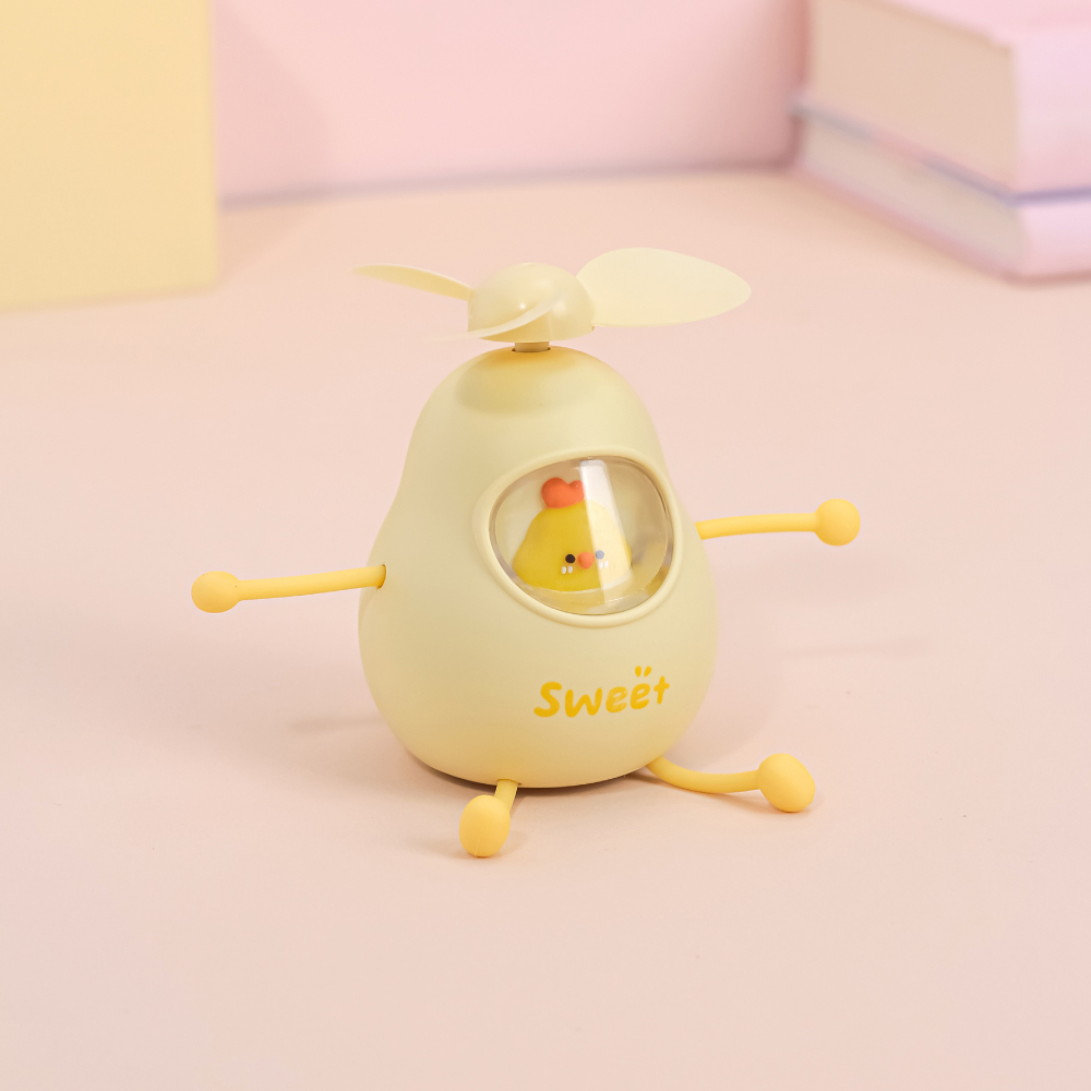 Cute Animal Design Rechargeable Open Blade Mini Fan with Pullable Limbs ...